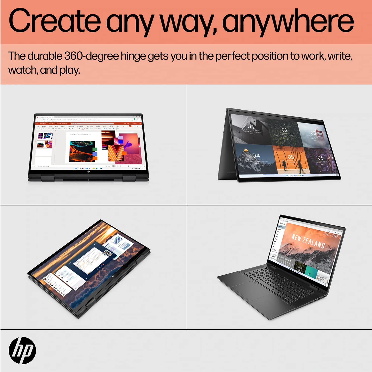 HP Envy x360 2-in-1 Flip Laptop, 15.6" Full HD Touchscreen, AMD Ryzen 7 5700U 8-Core Processor, 16GB RAM, 1TB SSD, Backlit Keyboard, HDMI, Webcam, Wi-Fi 6, Windows 11 Home, Stylus Pen Included