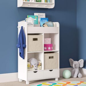 riverridge home riverridge storage cabinet, white with taupe bins