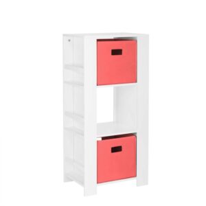 riverridge home riverridge storage tower, white with coral bins