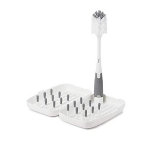 oxo tot travel size drying rack with bottle brush- gray