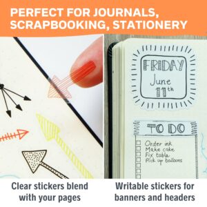 Ultimate Design Elements Planner Stickers Set - Value Pack of 24 Sheets - Clear Stickers, Banners, Arrows, Mandala Coloring - Cute Supplies and Accessories for Bullet Dotted Journals or Scrapbooking