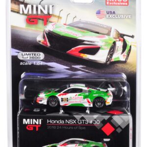 NSX GT3#30"Castrol 24 Hours of Spa (2018) Limited Edition to 3,600 Pieces Worldwide 1/64 Diecast Model Car by True Scale Miniatures MGT00051