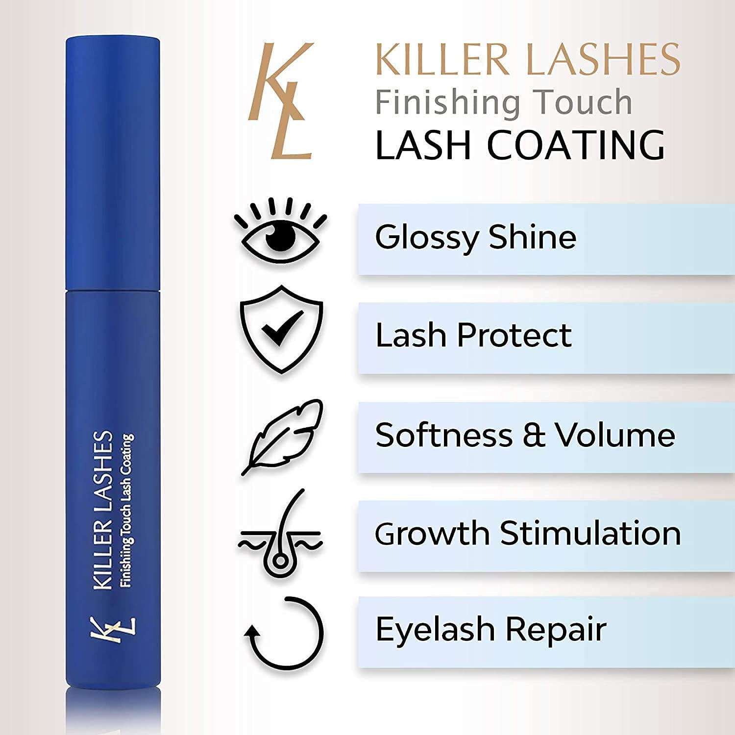 KL Killer Lashes Clear Mascara for Volumizing & Lengthening Eyelashes | Smudge Free Clear Lash Extension Coating for Nourishing Eyelash and Preventing Damage, 1 Fl. Oz, 60 Day Supply