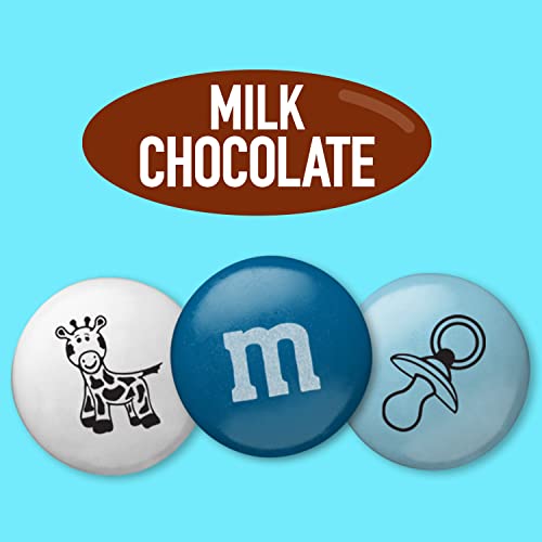 M&M'S Milk Chocolate Pre-Printed Baby Boy Candy, 2lb of Bulk for Baby Shower, Gender Reveal Ideas and New Baby Party Favors