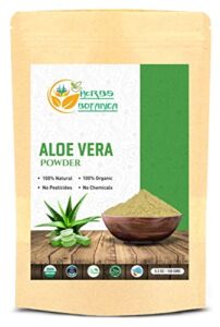 herbs botanica aloe vera powder organic for hair growth, skincare, haircare organic, moisturizing, and soothing aloe barbadensis vegan no gmo 5.3oz /150g