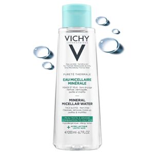 vichy pureté thermale mineral micellar cleansing water, makeup remover & facial cleanser with salicylic acid for combination to oily skin , 6.76 fl. oz