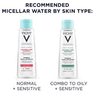 Vichy Pureté Thermale Mineral Micellar Cleansing Water, Makeup Remover & Facial Cleanser with Salicylic Acid for Combination to Oily Skin , 6.76 Fl. Oz