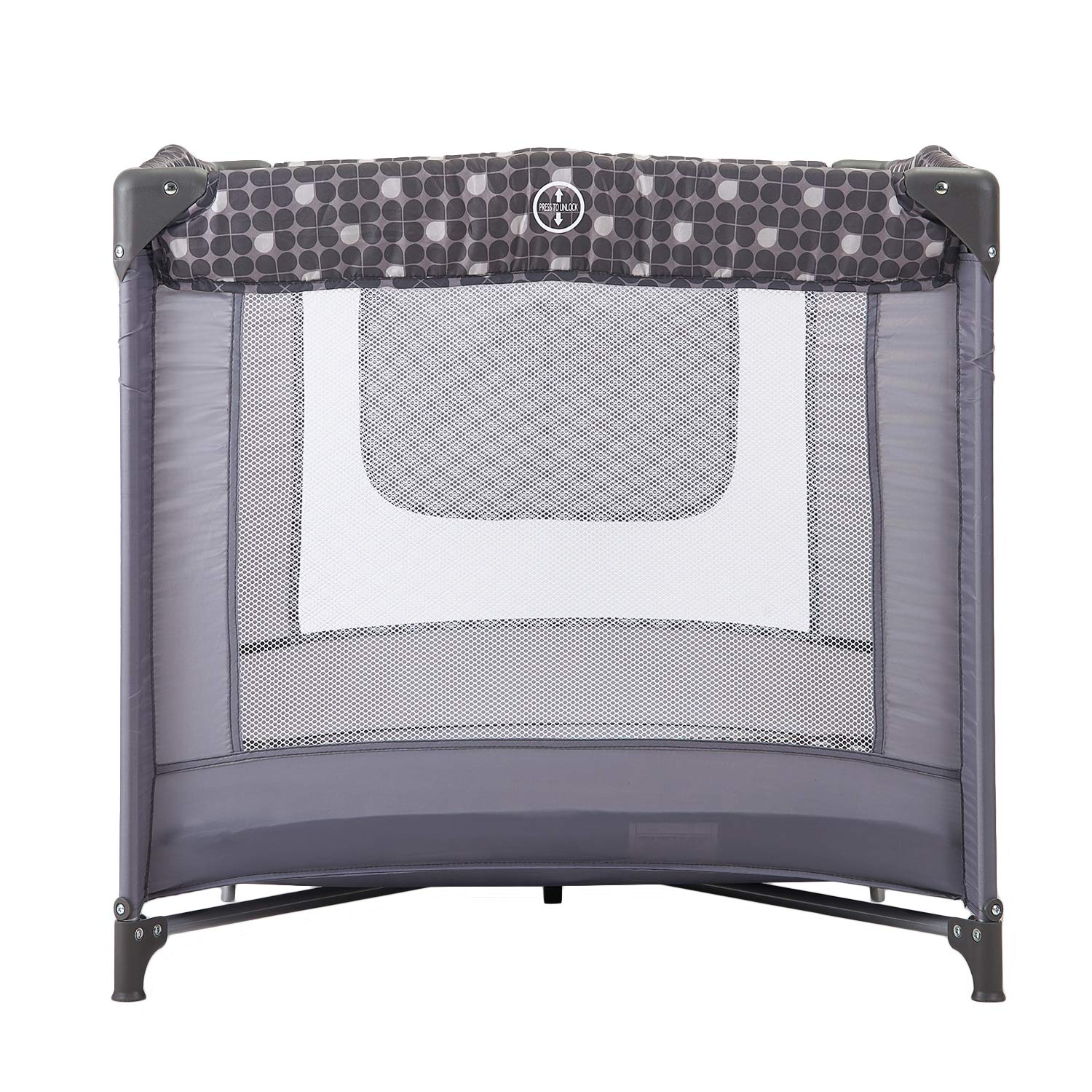 Pamo babe Lightweight Playard, Packable Sturdy Easy Setup Baby Playard with Mattress and Carry Bag(Grey)