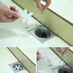 KRISMYA 10 Pcs Sink Strainer Bathtub Drain Hole Hair Cleaner Chain Hook,Drain Flower Hair Catcher for Bathtub and Kitchen