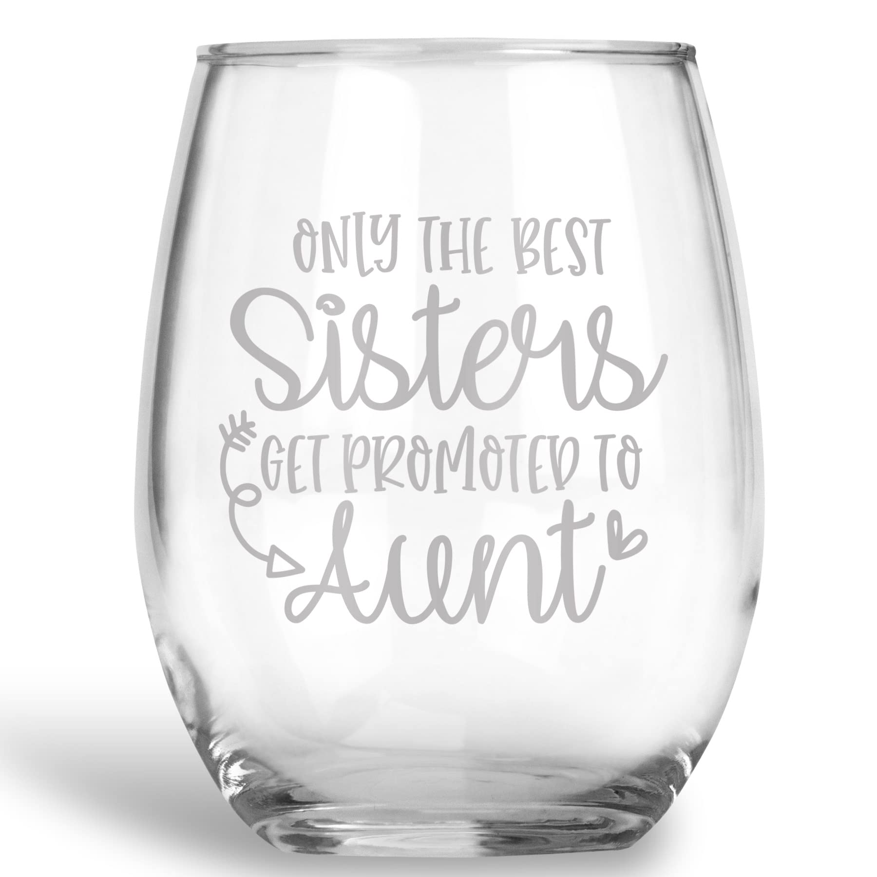 The Best Sisters Get Promoted to Aunt Stemless Wine Glass, Pregnancy Reveal Christmas Gift for Her