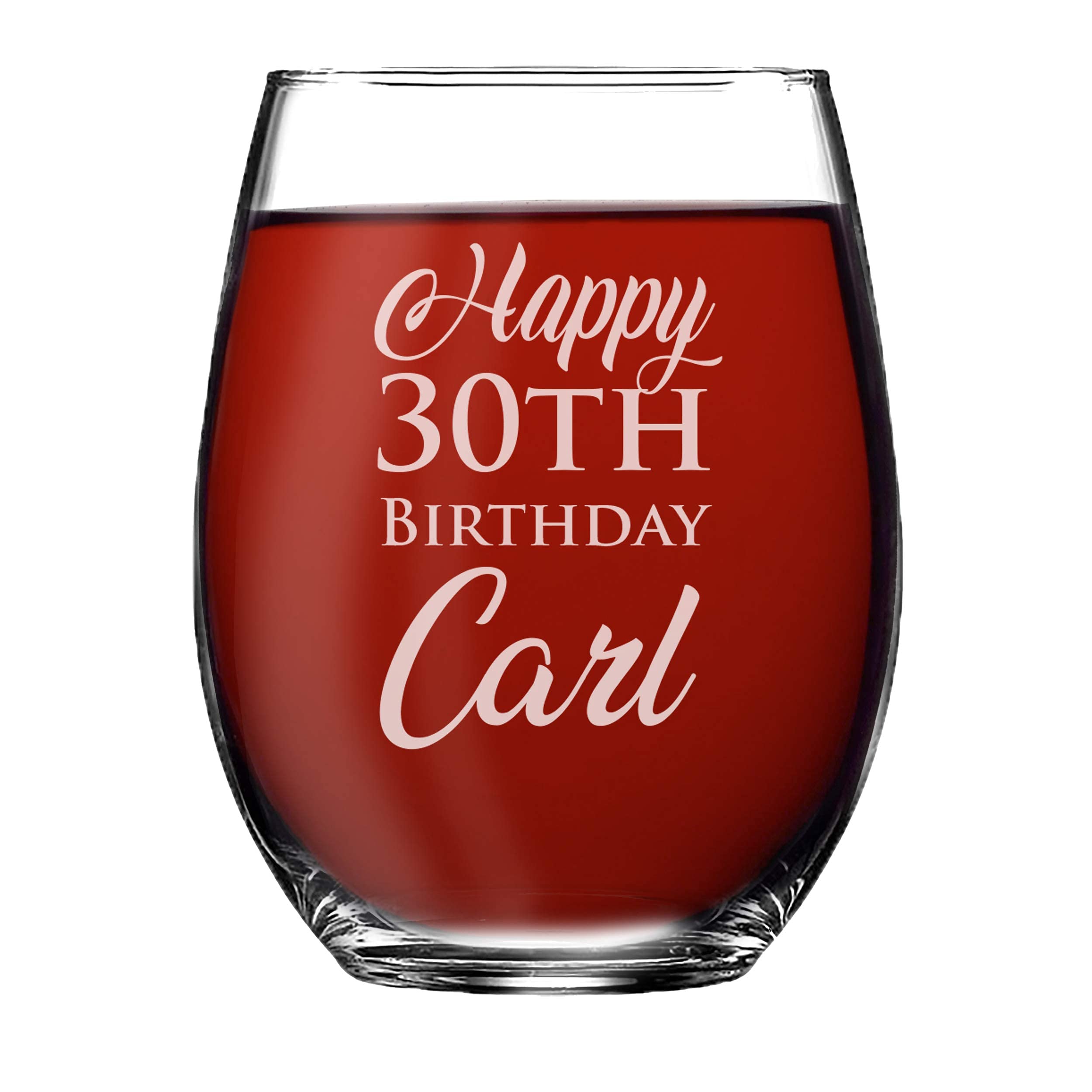 My Personal Memories, Custom Etched Happy 30th 40th 50th 60th Birthday Champagne Flute, Wine, Stemless, Pilsner Beer, Shot Glass (15 oz Stemless Wine Glass)