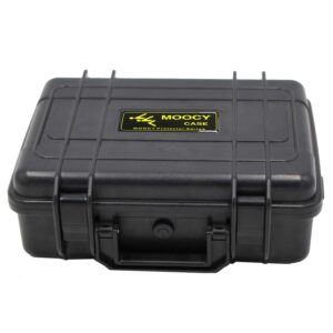 MOOCY 10" Small Hard Case with Foam Insert, 10.8 x 8.6 x 3.7 Inch - Watertight Padded Case Protect Pistol, Microphone, and Camera Equipment