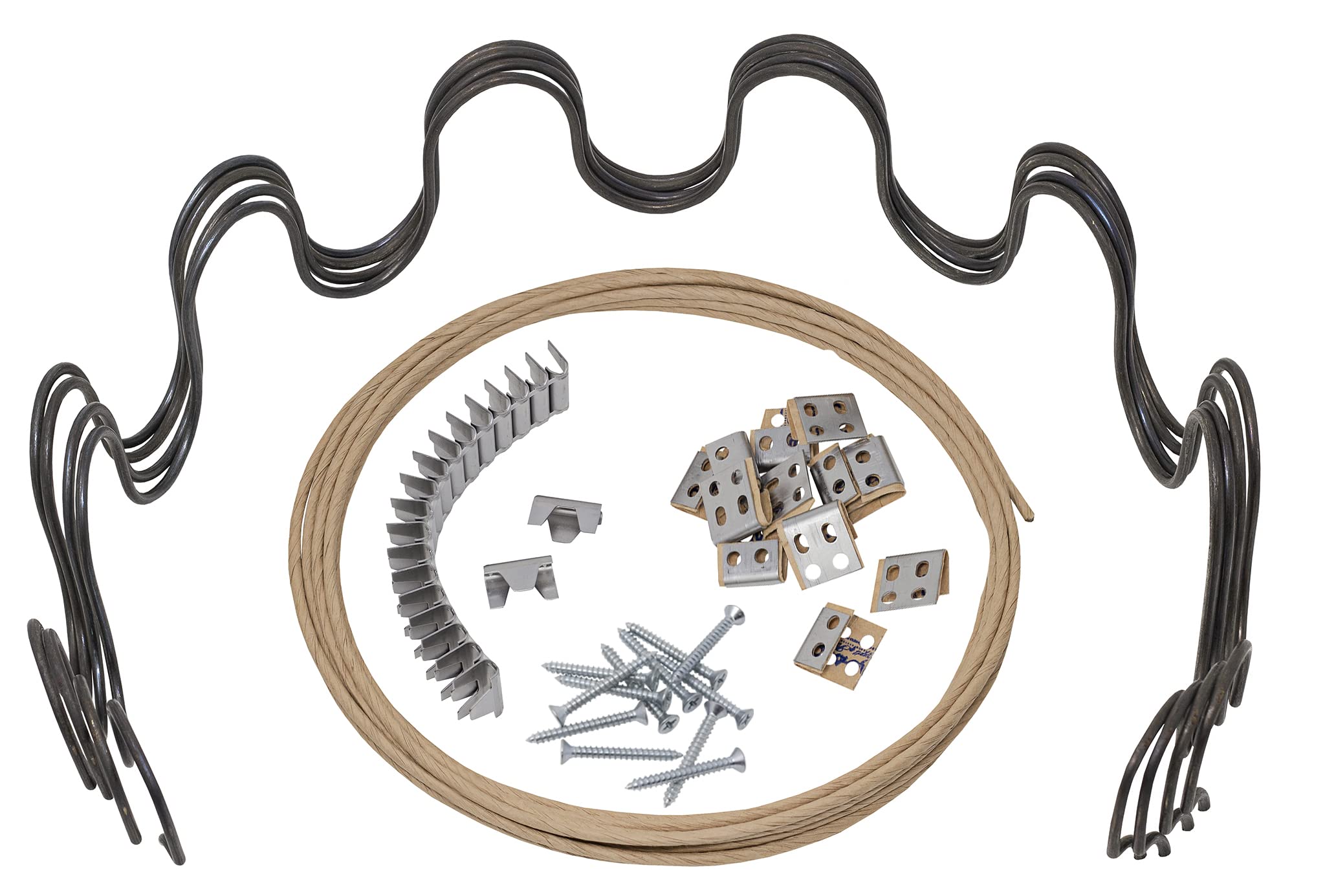 House2Home 31" Couch Spring Repair Kit to Fix Sofa Support for Sagging Cushions - Includes 4pk of Springs, Upholstery Spring Clips, Seat Spring Stay Wire, Screws, and Installation Instructions