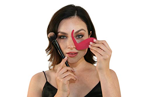 Contour Stencil by Revo - Makeup Kit Brushes Set - Eyebrow Pencil Tint Shaper- Nose Contour Palette Kit Organizer Tool - Contouring Cheeks & Nose - Use w/Foundation Beauty Sponge Bronzer Blush Powder