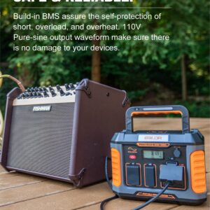 BALDR Portable Power Station, Solar Generator with 120V Pure Sine Wave AC Outlet, Backup Lithium Battery Power Supply, 330W | 288Wh, For CPAP Camping Travel Hunting Outdoors Emergency Blackout