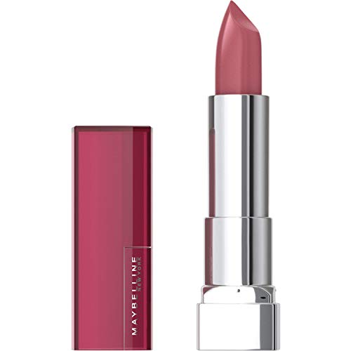 Maybelline Color Sensational Lipstick, Lip Makeup, Cream Finish, Hydrating Lipstick, Nude, Pink, Red, Plum Lip Color, Rosy Risk, 0.15 oz; (Packaging May Vary)