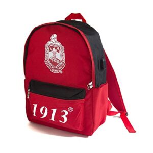 delta sigma theta sorority usb port backpack medium