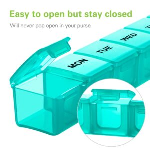 BUG HULL Pill Organizer Large 2 Pack, Extra Large Pill Organizer, Travel Pill Organizer, Weekly Pill Organizer, Large Pill Box, Pill Case, Medicine Organizer