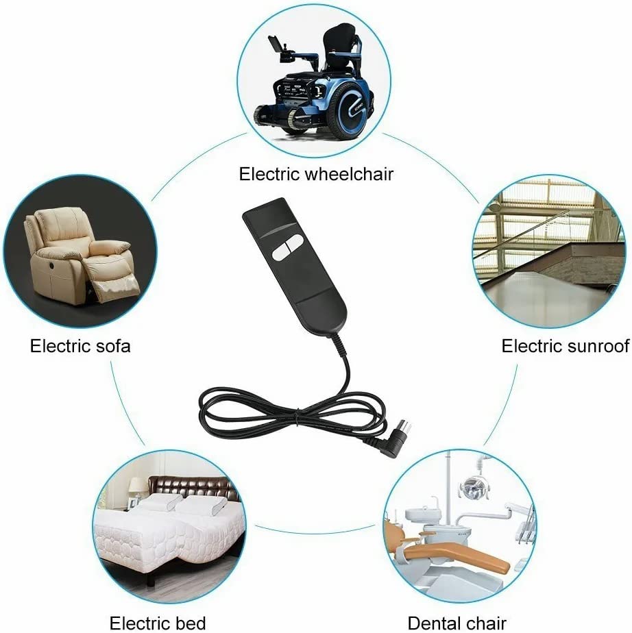 GOTOTOP Remote Hand Controller Replacement 2 Button 5 Pin Lift Chair Remote Hand Power Recliner Parts for Okin Limoss Lazboy Pride Catnapper