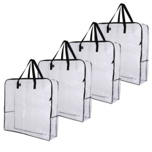 veno 5 pack moving bags, wreath storage bag, garland container, moving and packing supplies for college. moving boxes alternative, under the bed storage, storage bags for comforter (clear, 5 pack)