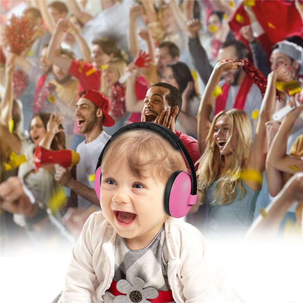 Baby Ear Protection Noise Cancelling Headphones, Comfortable and Adjustable Noise Reduction Earmuffs, Infants Hearing Safe Protect Headphone, for Concerts Fireworks, 0 - 5 Years Baby and Kids (rose)