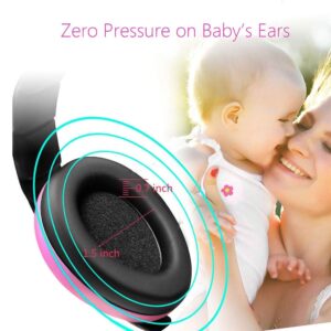 Baby Ear Protection Noise Cancelling Headphones, Comfortable and Adjustable Noise Reduction Earmuffs, Infants Hearing Safe Protect Headphone, for Concerts Fireworks, 0 - 5 Years Baby and Kids (rose)