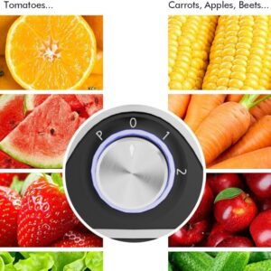 AZEUS Centrifugal Juicer Machines, Juice Extractor with Germany-Made 163 Chopping Blades (Titanium Reinforced) & 2-Layer Centrifugal Bowl, High Juice Yield, Easy to Clean, Anti-Drip,100% BPA-Free