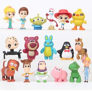 17 pcs mini figurines for kids – collectible toy story cake toppers – great party favors for toddlers – toy story birthday party cake decoration supplies