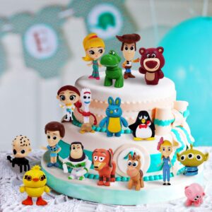 17 Pcs Mini Figurines for Kids – Collectible Toy Story Cake Toppers – Great Party Favors for Toddlers – Toy Story Birthday Party Cake Decoration Supplies