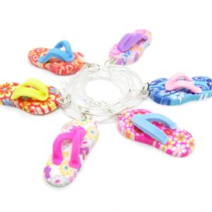 Flip Flop Wine Glass Charm Set - Beach Wine Accessories - Hostess Gift - Wine Party Favors - Wine Lover Gifts