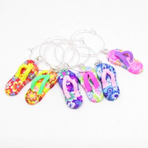 Flip Flop Wine Glass Charm Set - Beach Wine Accessories - Hostess Gift - Wine Party Favors - Wine Lover Gifts