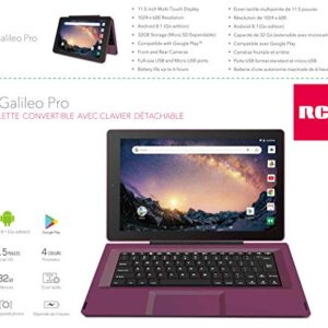 RCA 11.5″ Galileo Pro (2-in-1) Laptop Tablet with Detachable Keyboard (RCT6513W87DK5E) – 32GB, Android 8.1 Go Edition