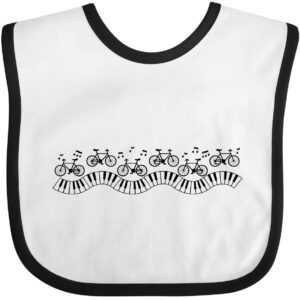 inktastic Musical Bicycles Baby Bib White and Black 36305