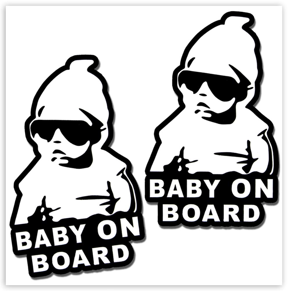 2 x Vinyl Self-Adhesive Funny Stickers Hangover Baby on Board Decal Car Window Auto B 167