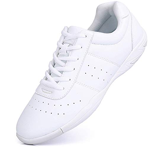 CADIDL Mfreely Cheer Shoes for Women White Cheerleading Athletic Dance Shoes Flats Tennis Walking Sneakers for Girls White 7 B (M) US