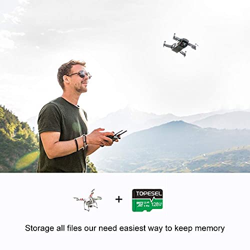 TOPESEL 128GB Micro SD Card Memory Cards A1 V30 U3 Class 10 Speed up to 90m/s Micro SDXC UHS-I TF Cards for Camera/Drone/Dash Cam (1 Pack U3 128GB)