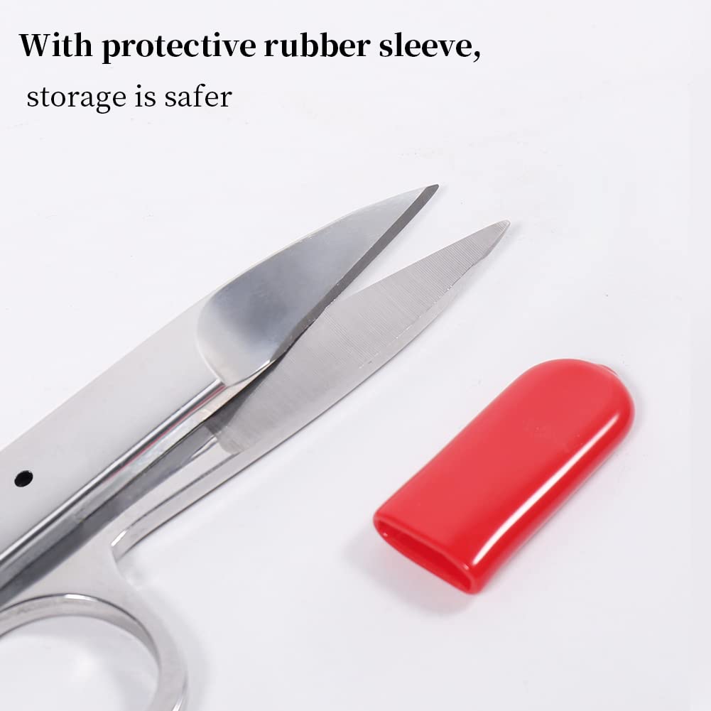 Newness Thread Snips, Sewing Snips with Protective Plastic Sleeve, Mini Small Snippers Shears Trimming Nipper Clipper for Variety of Material, Fishing Line, Fabric, DIY, Yarn Scissors, 4.72 Inch Long