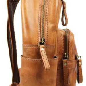 Rawlings Heritage Medium Genuine Leather Backpack Baseball Laptop Sleeve Tan