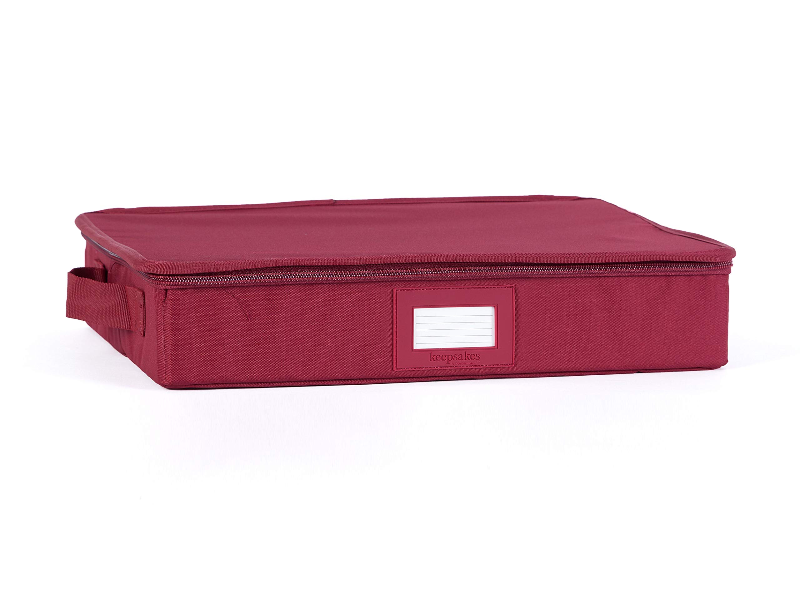 Covermates Keepsakes - Zip-Top Storage Box - Heavy Duty Polyester- Reinforced Handles - Stackable Design - Indoor Storage, Scarlett Red