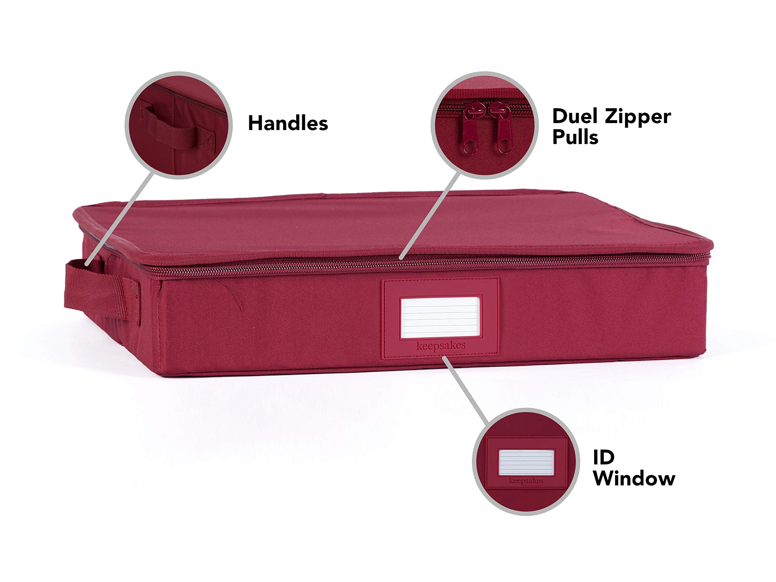 Covermates Keepsakes - Zip-Top Storage Box - Heavy Duty Polyester- Reinforced Handles - Stackable Design - Indoor Storage, Scarlett Red