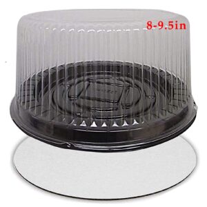 10-inch Cake Container with Clear Dome Lid 9 Inch and Cake Boards - 10pack