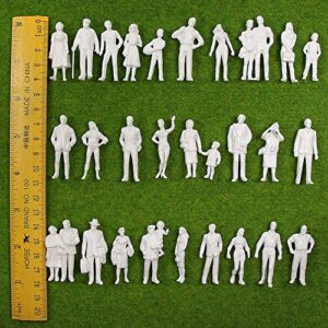 P4310B 90pcs O Gauge White Standing Figures Unpainted 1:43 Scale People Passengers for Model Train Miniature Scenery Layout