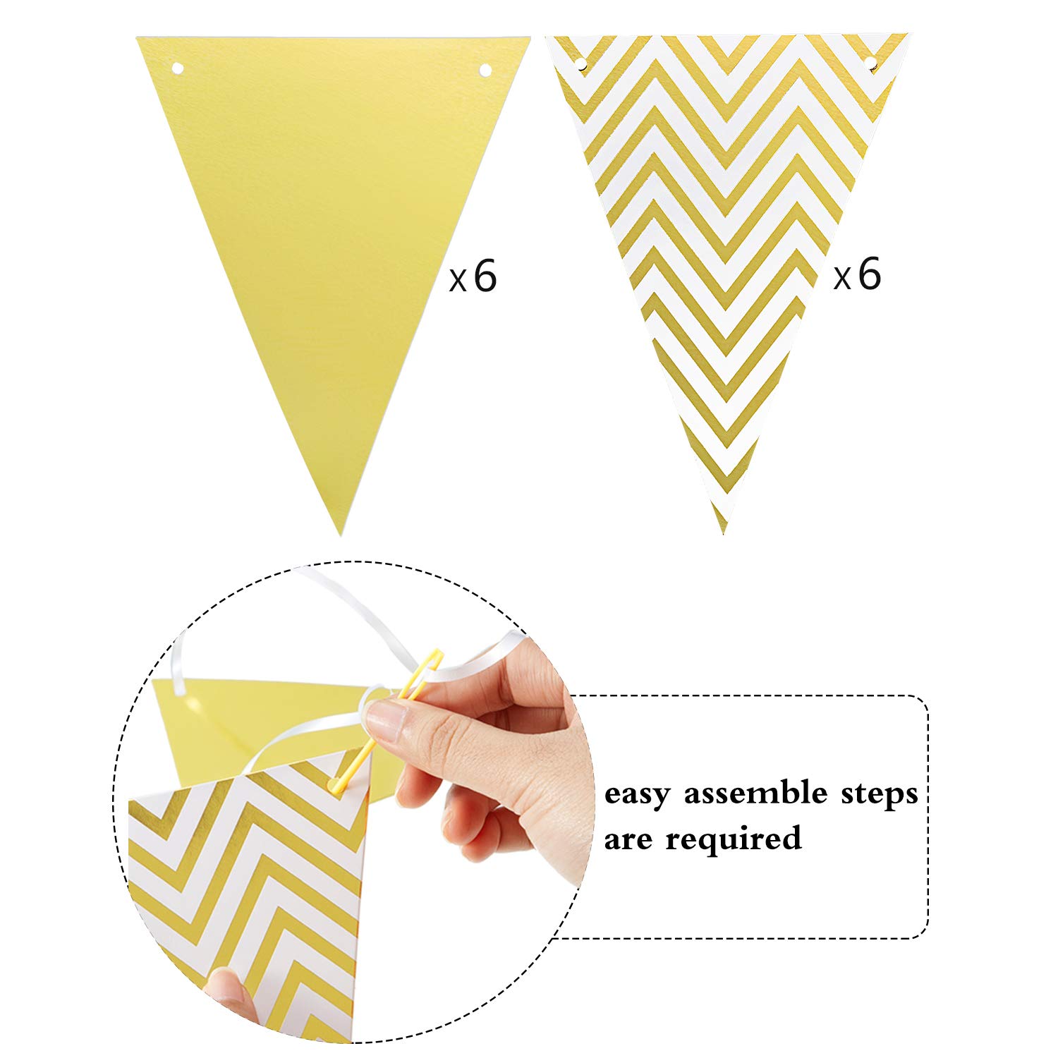 Boao 2 Pieces 2024 Gold Congratulations Graduation Banner Triangle Flag Banner Vintage Glitter Congratulations Banner Pennant for Wedding Baby Shower Ceremony Retirement Party Supplies