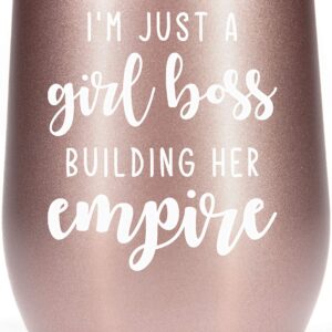 Rock and Llama I'm Just A Girl Boss Building Her Empire Wine Glass Tumbler Cup Boss Lady Gifts Boss Babe Coffee Mug