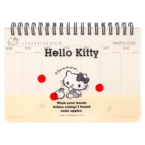 sanrio hello kitty pp cover weekly scheduler/memo pad/planner 1pc (yellow)