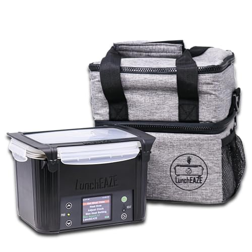 LunchEAZE Electric Lunch Box – Self-Heating, Cordless, Battery Powered Food Warmer for Work, Travel– 220°F Heat, BPA Free, Meal Prep Friendly with Bluetooth Connectivity