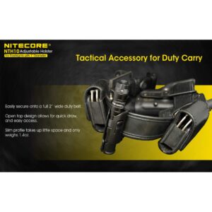 NITECORE NTH10 Adjustable Hard Holster for Flashlights with 1 inch Tube Diameter