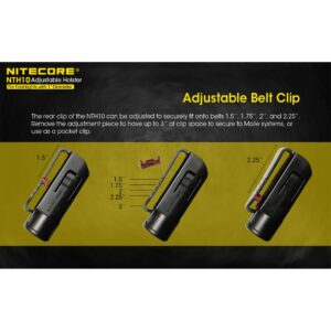 NITECORE NTH10 Adjustable Hard Holster for Flashlights with 1 inch Tube Diameter