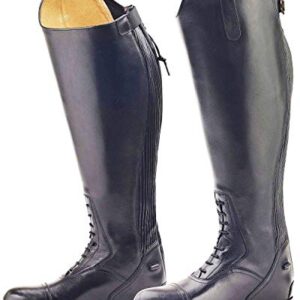 Ovation Women's Durable Stylish Equestrian Horse Riding Tall Extra Wide Calf Leather Flex Plus Field Boot, Short, 8 X