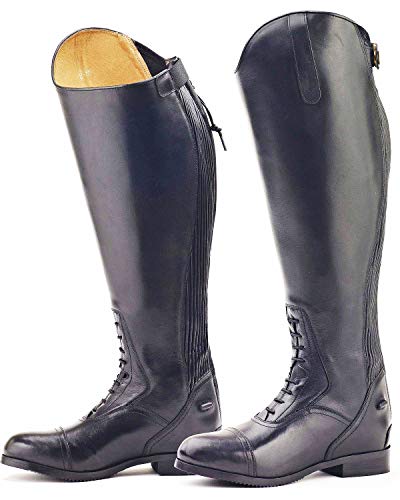 Ovation Women's Durable Stylish Equestrian Horse Riding Tall Extra Wide Calf Leather Flex Plus Field Boot, Short, 8 X